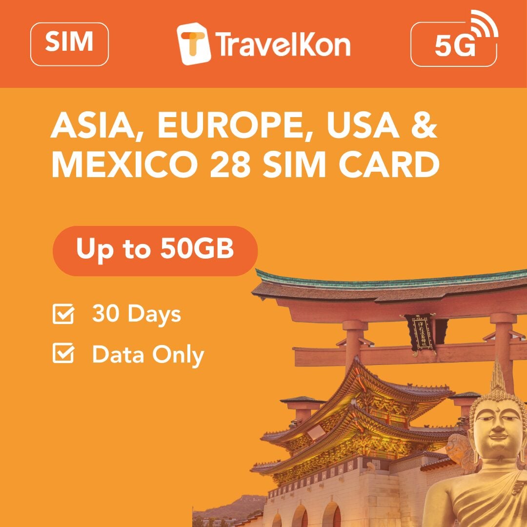 Asia, Europe, USA & Mexico SIM Card 28 Countries - TravelKon