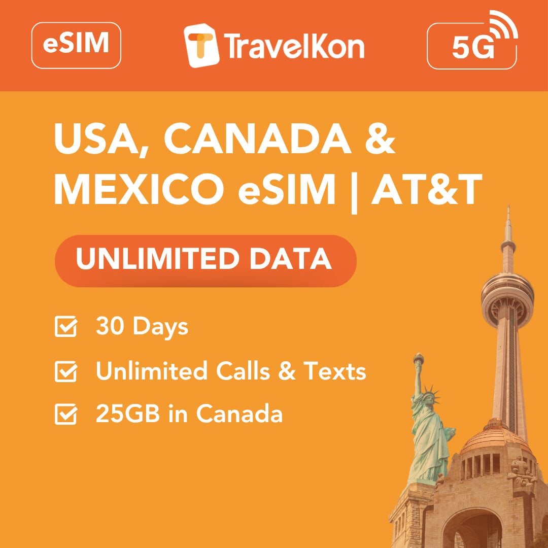 USA, Canada & Mexico 5G ESIM Unlimited | AT&T - TravelKon