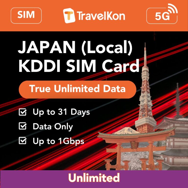 Japan SIM Card Unlimited Data | KDDI - TravelKon