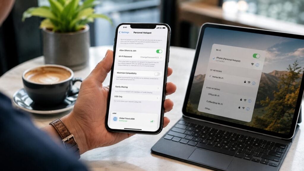 How To Set Up An ESIM Hotspot - TravelKon